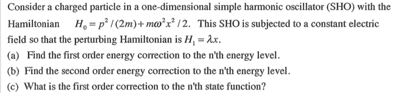 Solved Consider a charged particle in a one-dimensional | Chegg.com