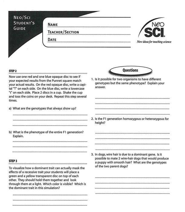 Solved NEO/SCI STUDENT'S GUIDE Neo NAME TEACHER/SECTION DATE | Chegg.com