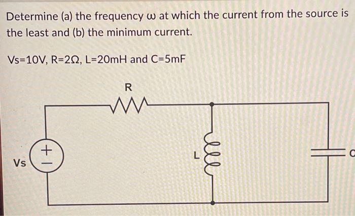 Solved Determine (a) the frequency ω at which the current | Chegg.com