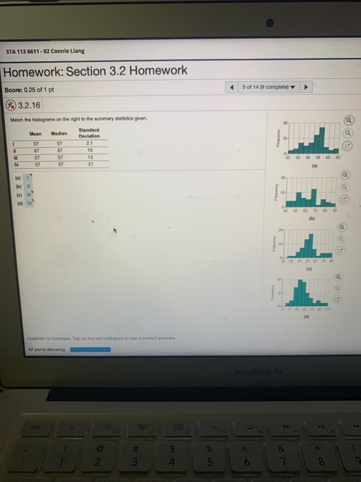 Solved STA 113 6611-02 Connie Liang Homework: Section 3.2 | Chegg.com