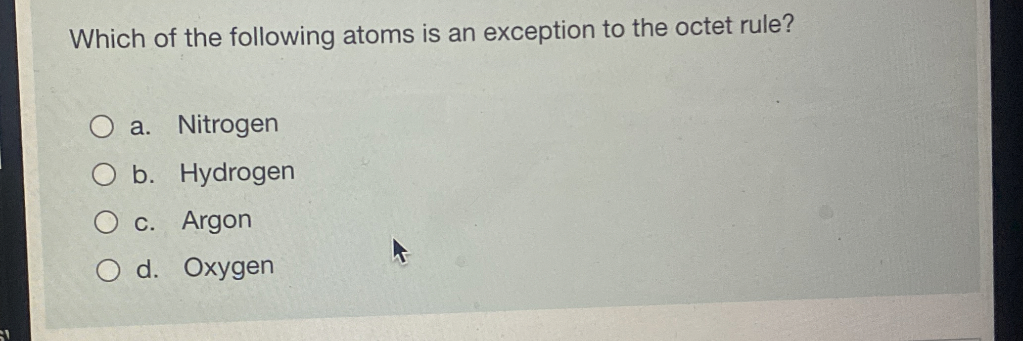 Solved Which of the following atoms is an exception to the | Chegg.com