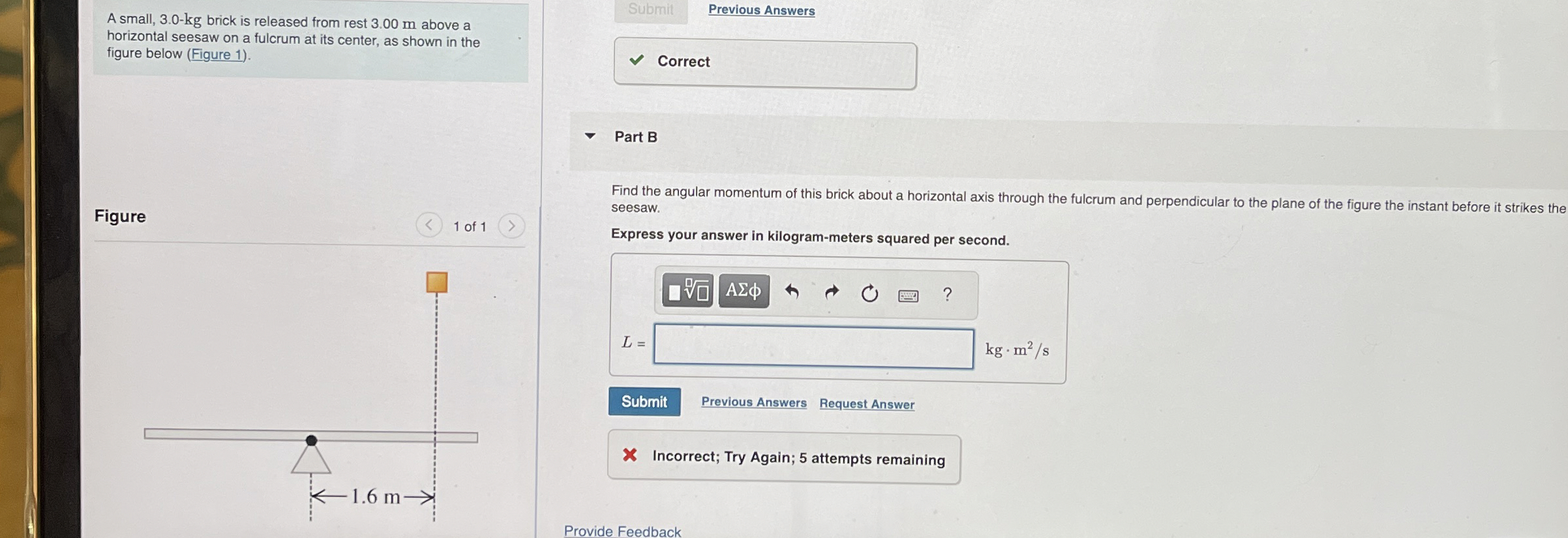 Solved A small, 3.0-kg ﻿brick is released from rest 3.00m | Chegg.com