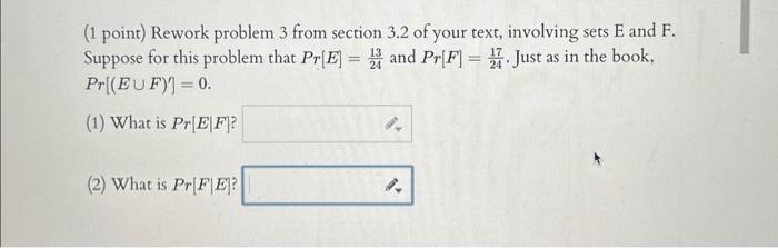 Solved (1 point) Rework problem 3 from section 3.2 of your | Chegg.com