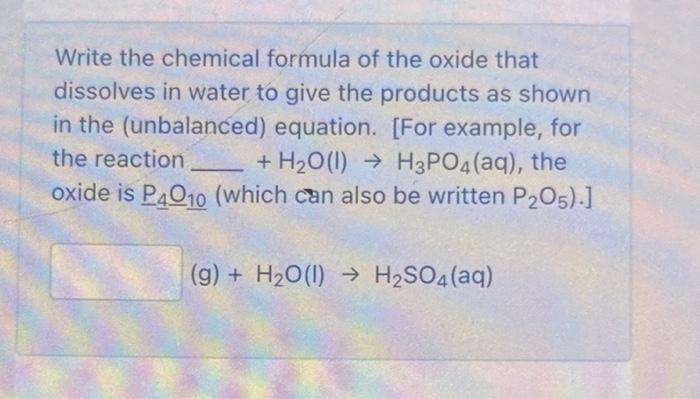 Solved Write the chemical formula of the oxide that | Chegg.com