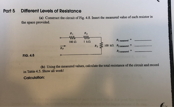 Solved Different Levels of Resistance Part 5 (a) Construct | Chegg.com