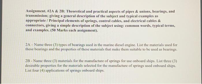 Solved Assignment. \#2A \& 2B: Theoretical and practical | Chegg.com