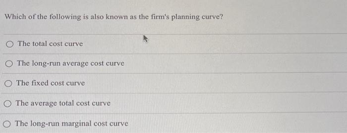 Solved Which of the following is also known as the firm's | Chegg.com