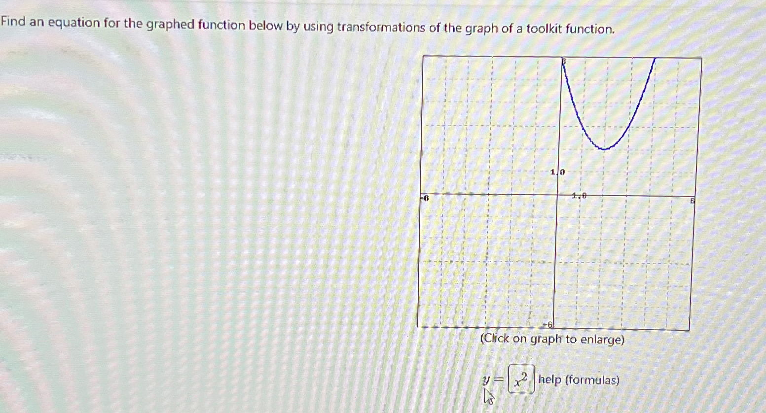 Solved Find An Equation For The Graphed Function Below By