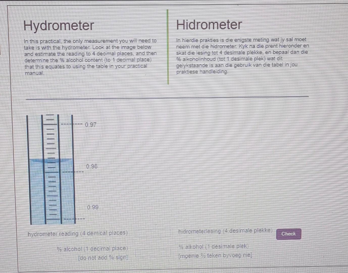 Solved нyarometer In this practical, the only measurement | Chegg.com