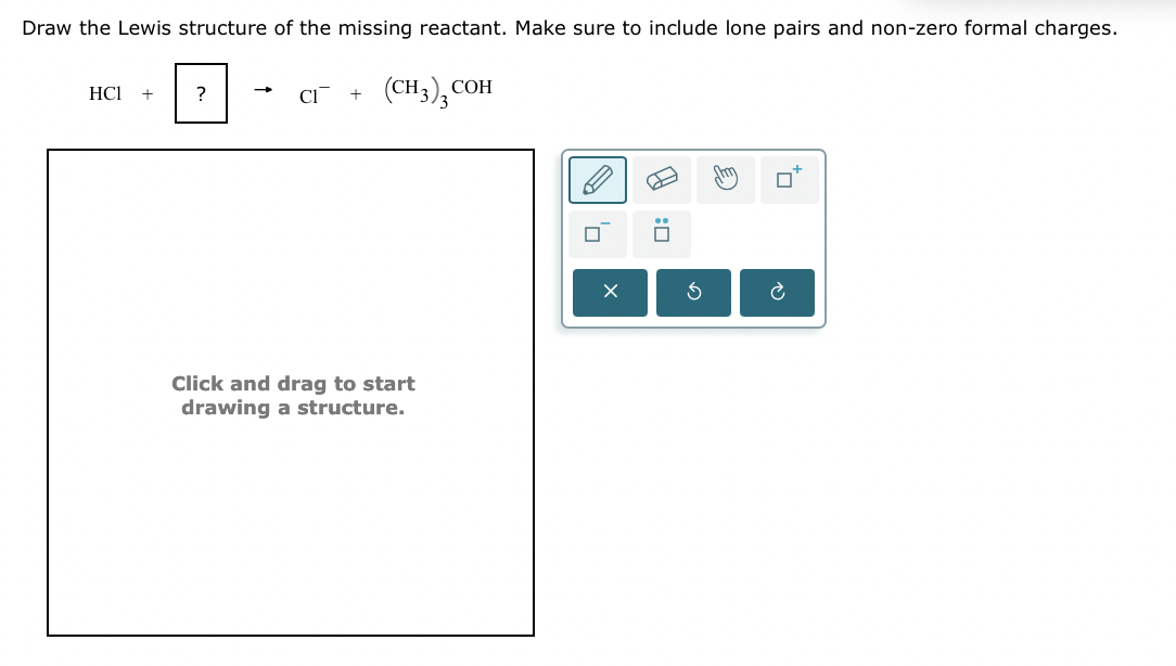 Solved Draw the Lewis structure of ﻿the missing reactant. | Chegg.com