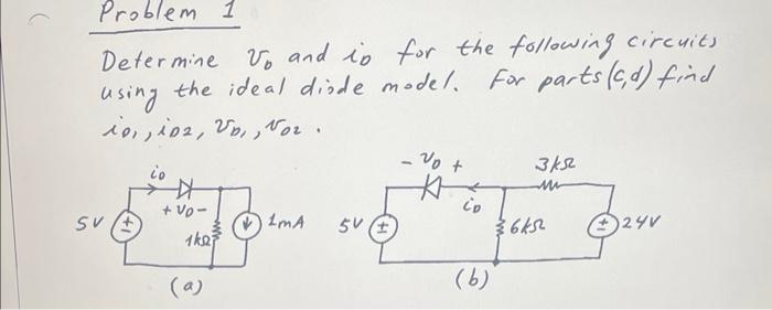 Solved Determine v0 and in for the following circuits using | Chegg.com