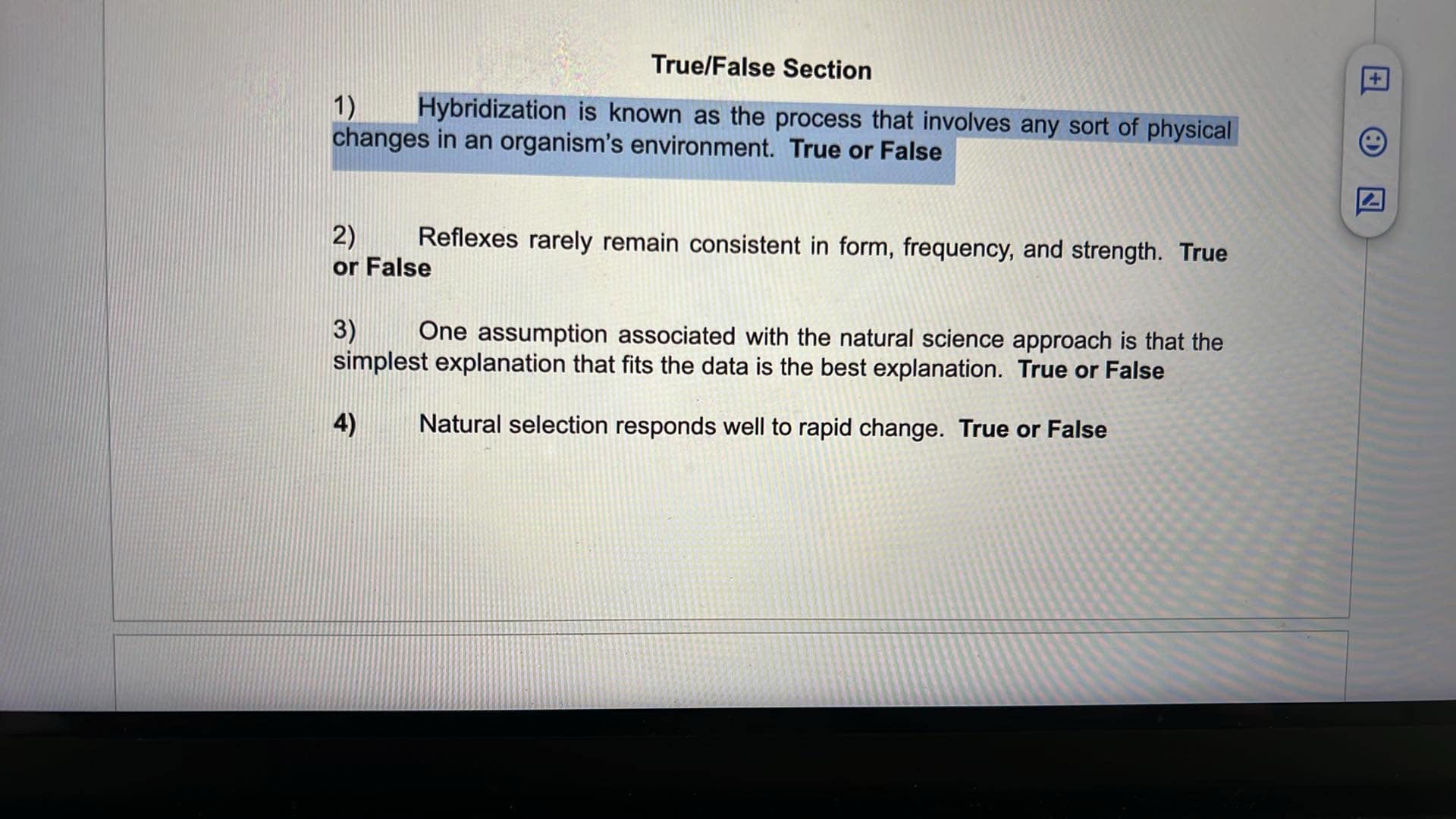 Solved True/False SectionHybridization is known as the | Chegg.com