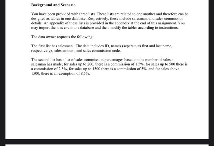 Solved Background and Scenario You have been provided with | Chegg.com