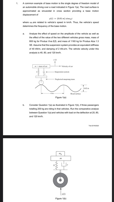 1. A common example of base motion is the single | Chegg.com