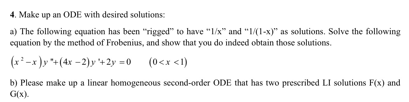 Make up an ODE with desired solutions:a) ﻿The | Chegg.com