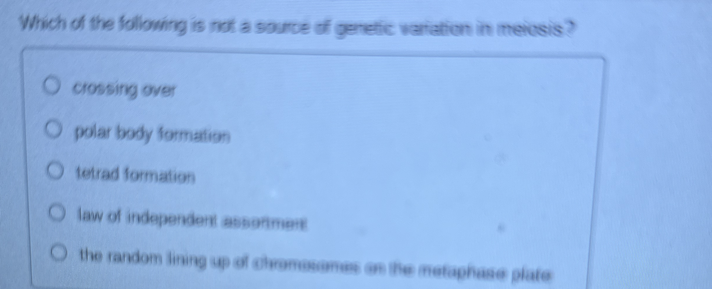 Solved Which of the following is not a source of genetic | Chegg.com