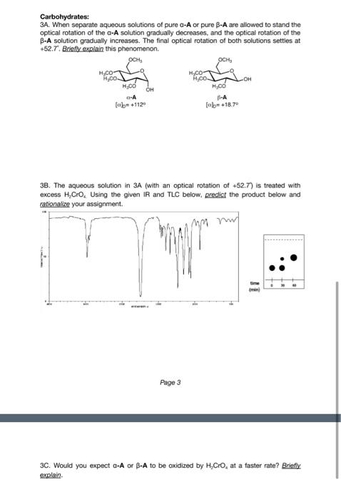 Solved Carbohydrates: 3A. When separate aqueous solutions of | Chegg.com