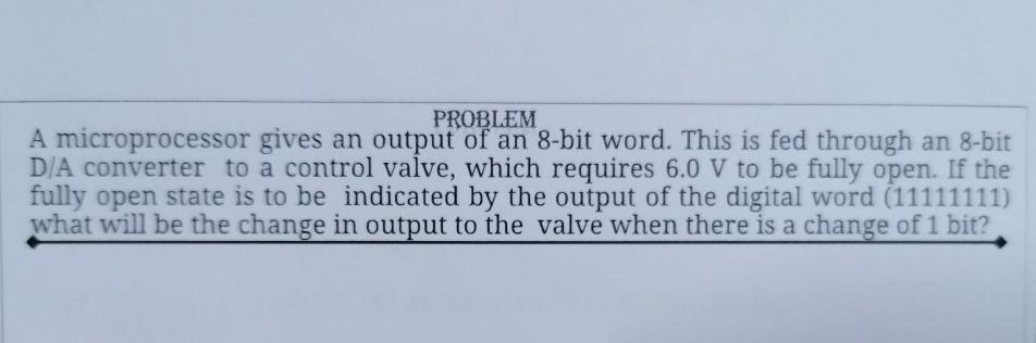 Solved PROBLEM A microprocessor gives an output of an 8-bit | Chegg.com