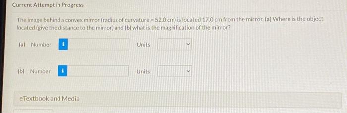 Solved Current Attempt in Progress The image behind a convex | Chegg.com