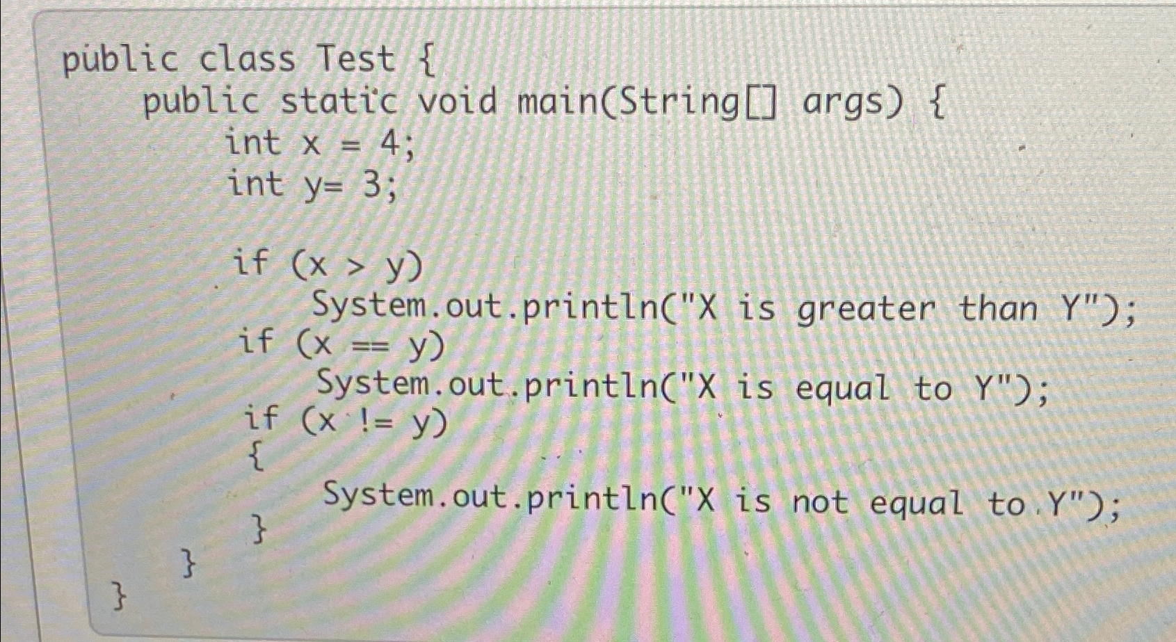 püblic class Test {public static void main(String [] | Chegg.com