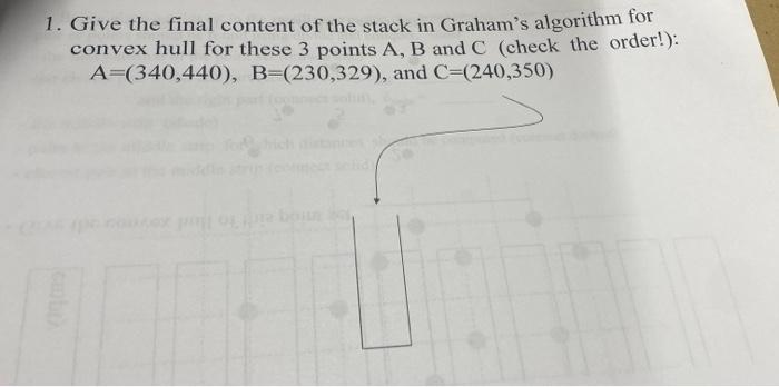 Solved 1. Give the final content of the stack in Graham's | Chegg.com