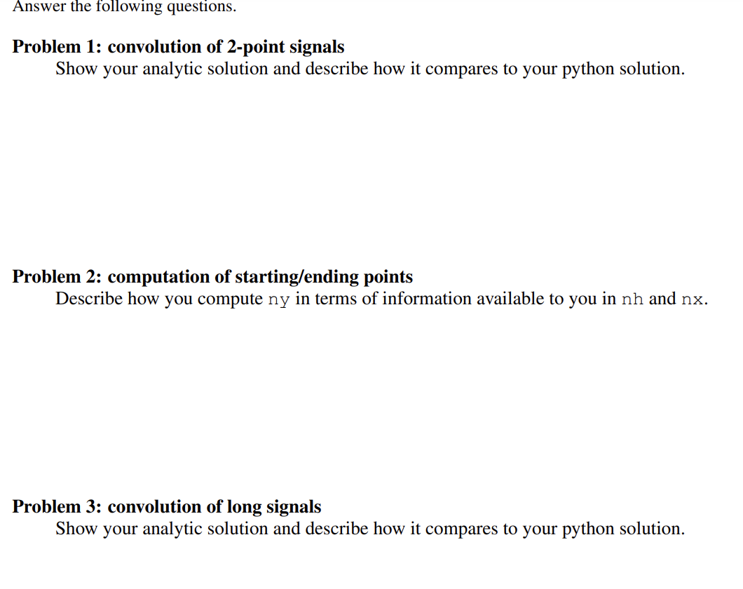Solved 2 ﻿Basic Convolution ExercisesIn the problems below | Chegg.com