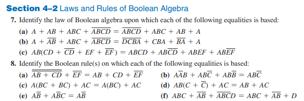 Solved identify the law of Boolean algebra upon which each | Chegg.com