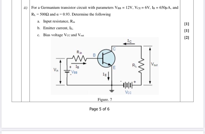 Solved ii) For a Germanium transistor circuit with | Chegg.com