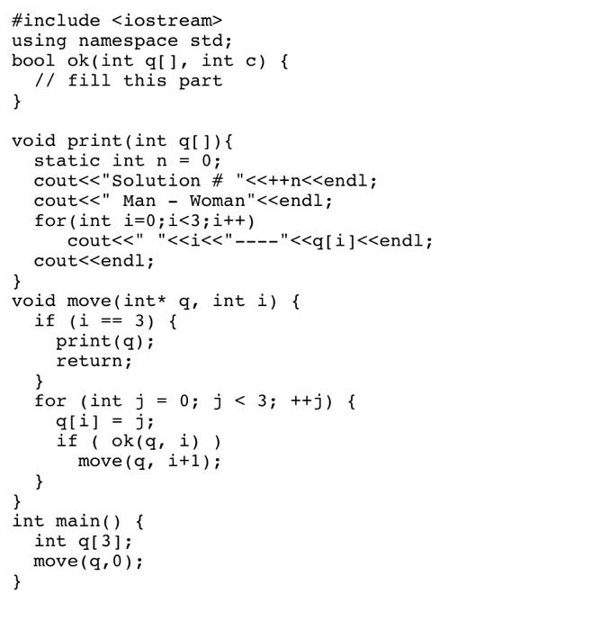 Solved fill the ok function for the template | Chegg.com