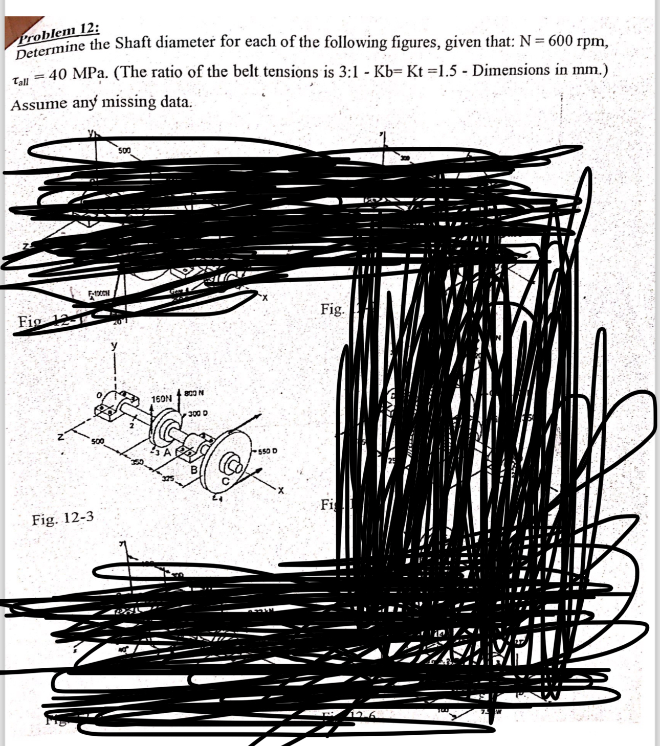 Solved problem 12:Determine the Shaft diameter for each of | Chegg.com