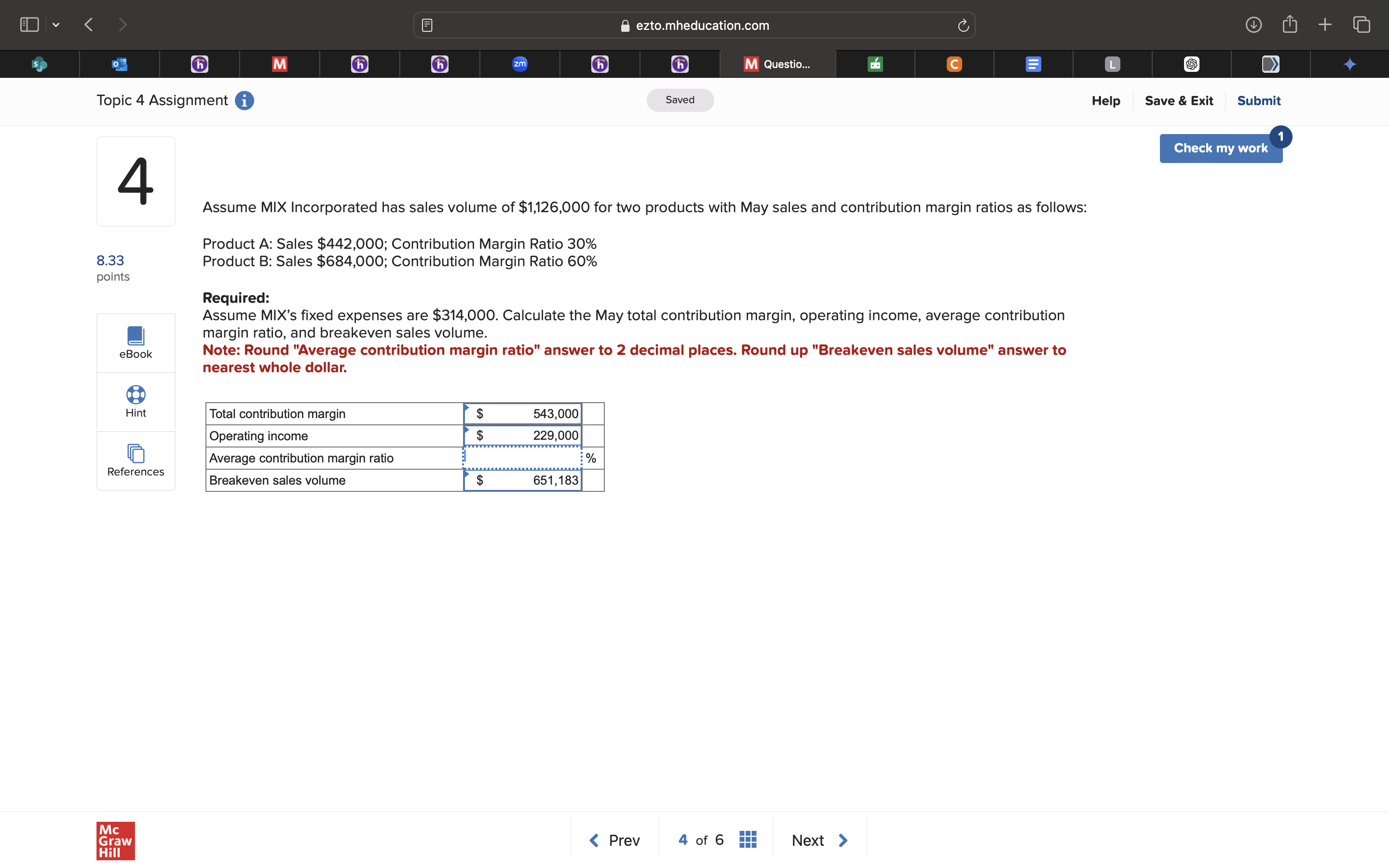 Solved Assume MIX Incorporated has sales volume of | Chegg.com