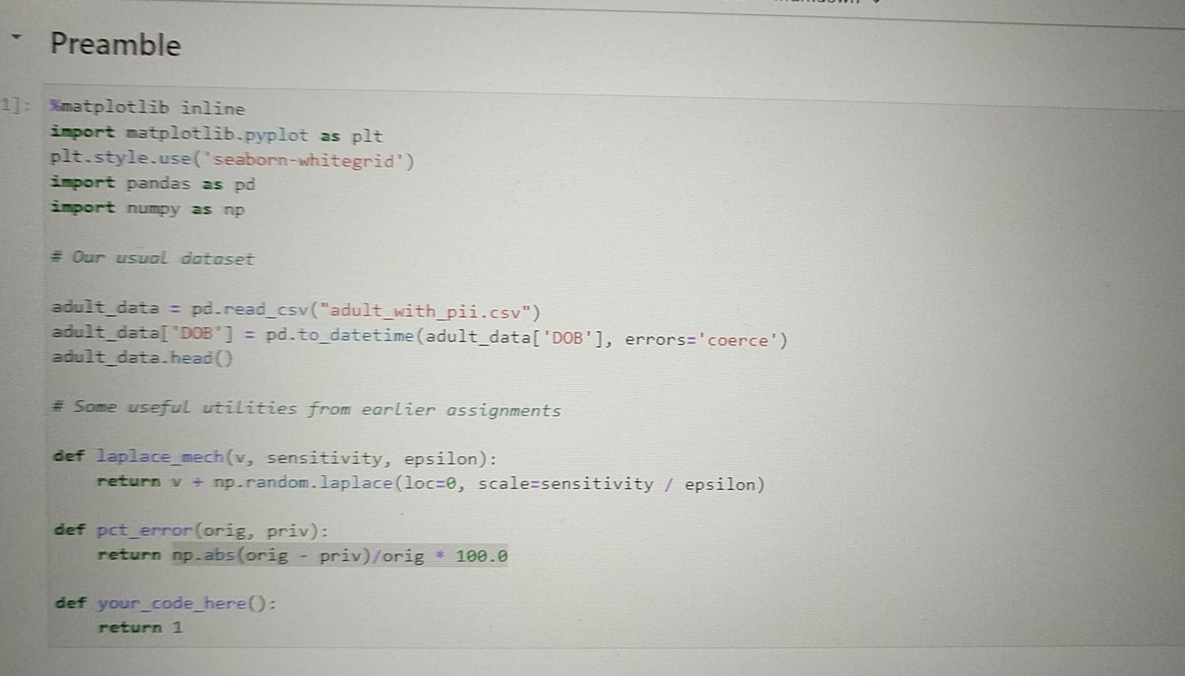 Preamble 1]: matplotlib inline import | Chegg.com