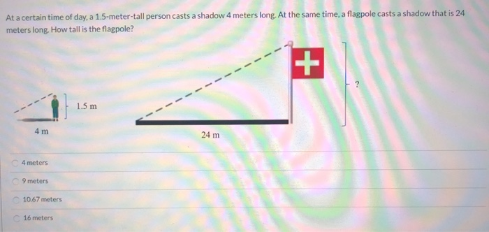 Solved At a certain time of day, a 1.5-meter-tall person | Chegg.com