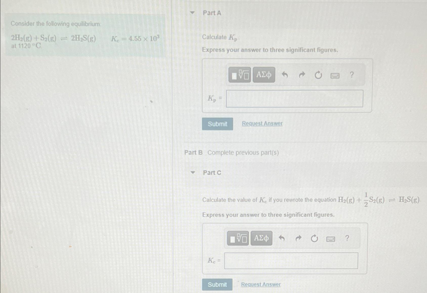 Solved Part AConsider the following | Chegg.com