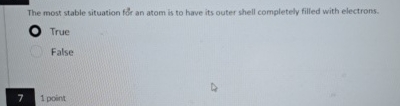 Solved The most stable situation for an atom is to have its | Chegg.com