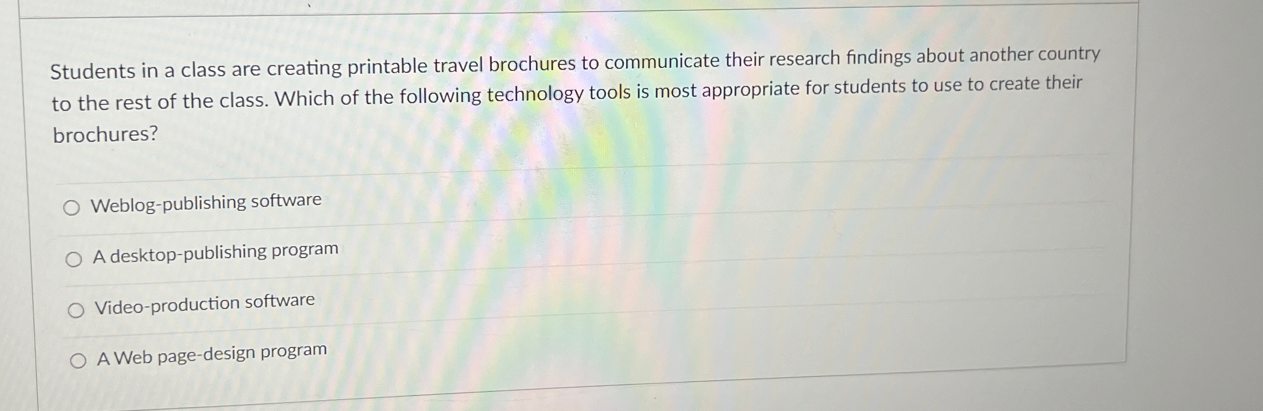 Solved Students in a class are creating printable travel | Chegg.com