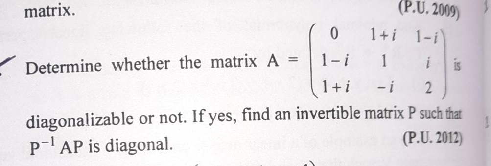 Solved Determine whether the matrix | Chegg.com