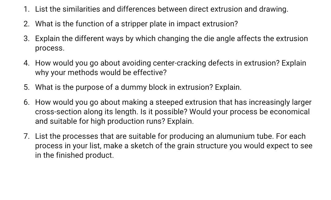 Solved 1. List the similarities and differences between | Chegg.com