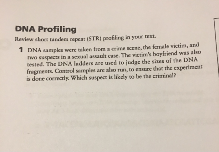 Solved DNA Profiling Review short tandem repeat (STR) | Chegg.com