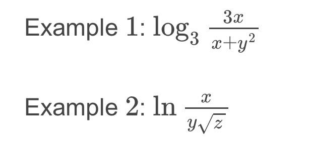 Solved -Use 3 different log laws for each example and | Chegg.com