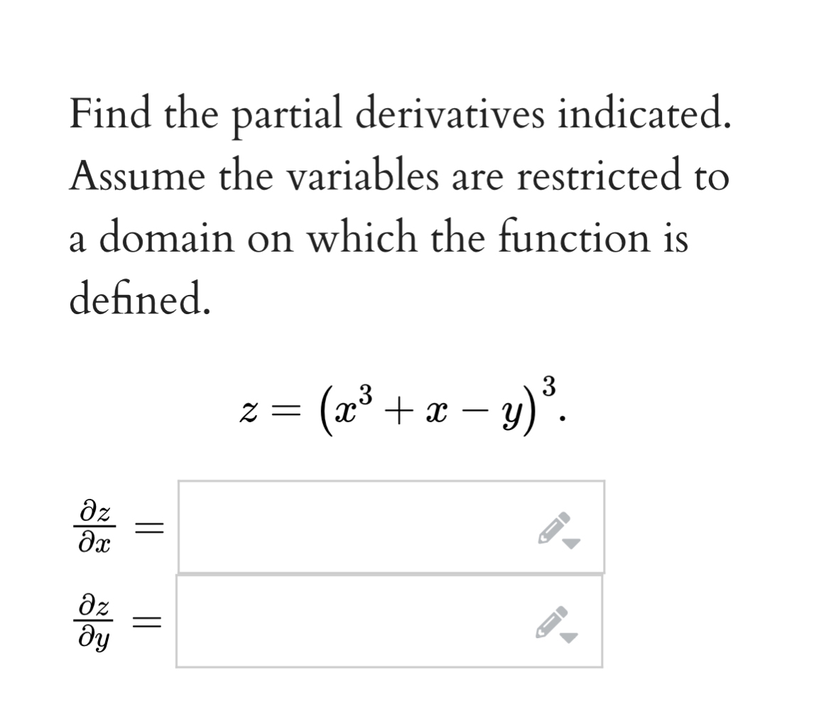 Solved Find the partial derivatives indicated. Assume the | Chegg.com