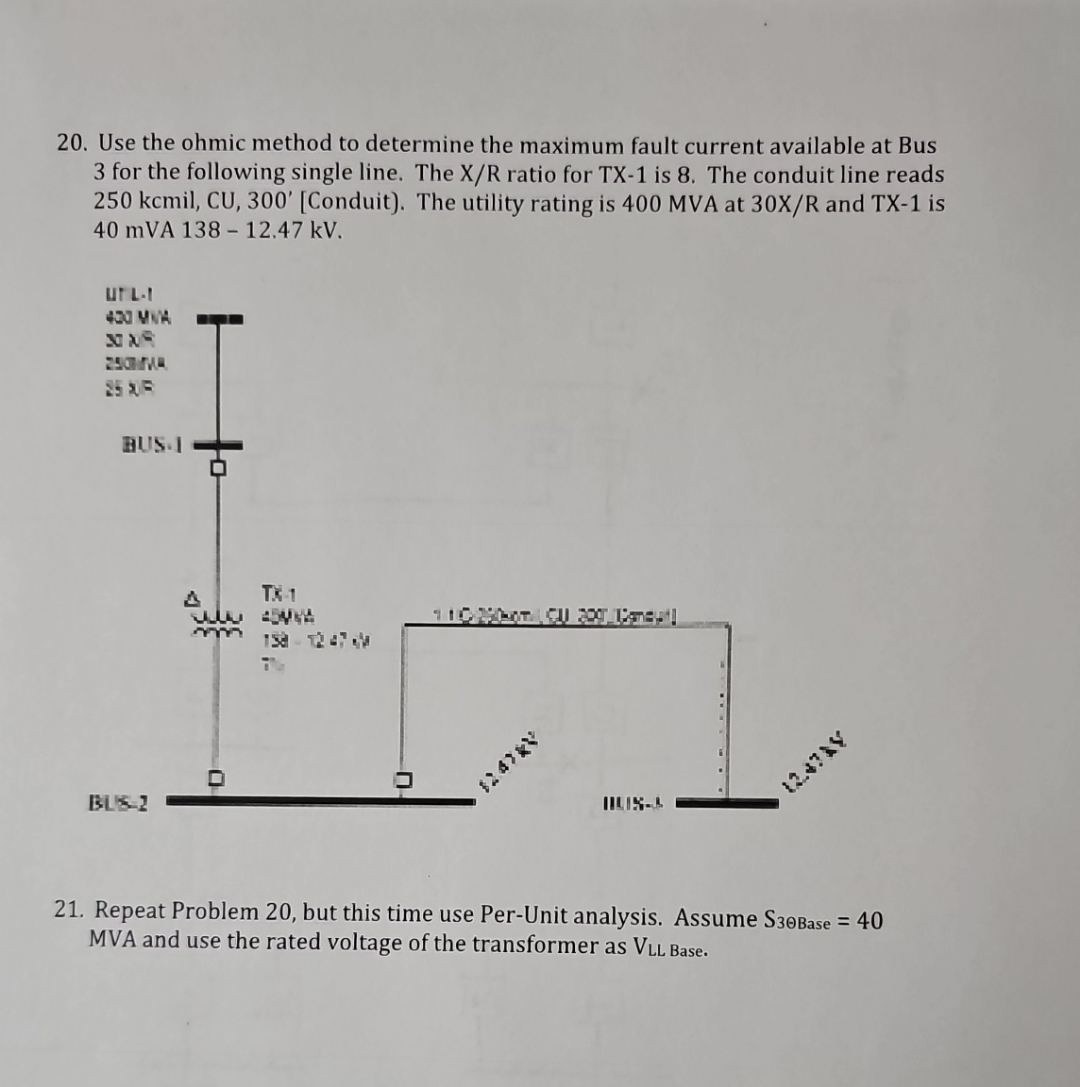 Solved Use the ohmic method to determine the maximum fault | Chegg.com