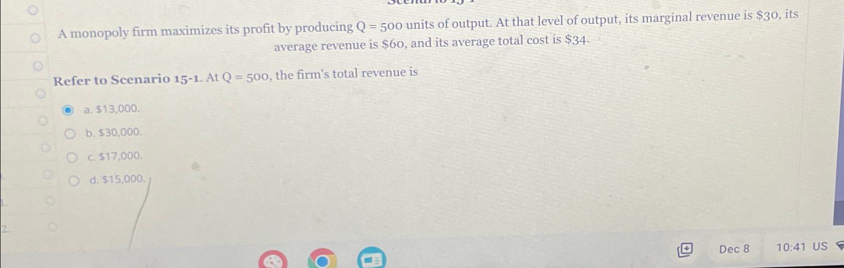 Solved A monopoly firm maximizes its profit by producing | Chegg.com