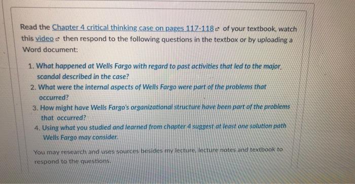 Solved Read the Chapter 4 critical thinking case on pages | Chegg.com