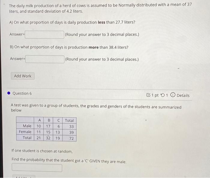 Solved The daily milk production of a herd of cows is | Chegg.com