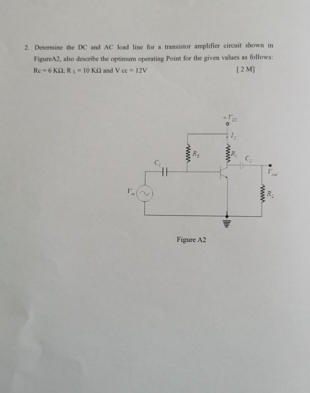Solved 2. Determine the DC and AC load line for a transistor | Chegg.com