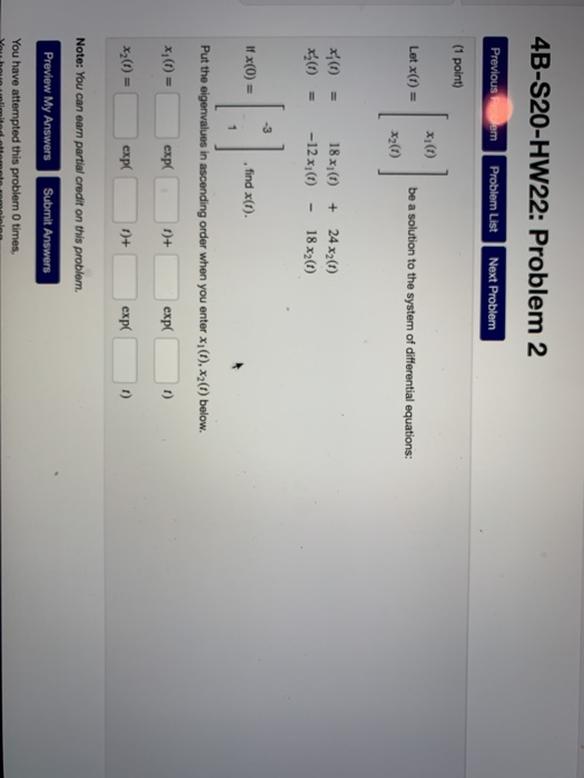 Solved 4B-S20-HW22: Problem 2 Previous em Problem List Next | Chegg.com