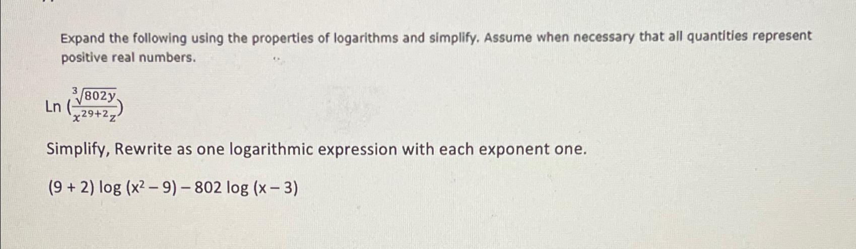 Solved Expand the following using the properties of | Chegg.com