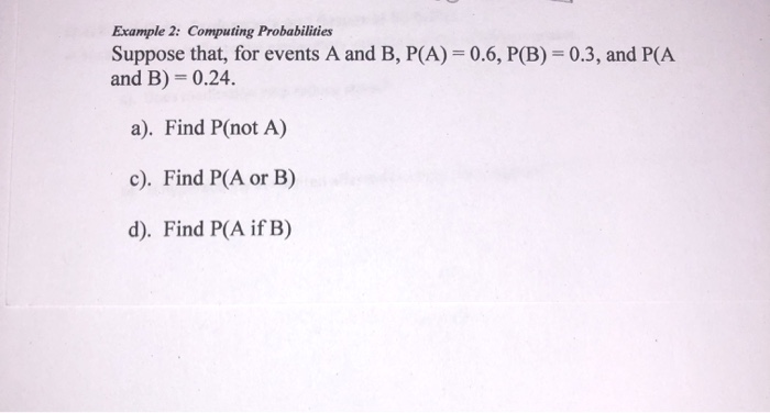 Solved Example 2: Computing Probabilities Suppose that, for | Chegg.com