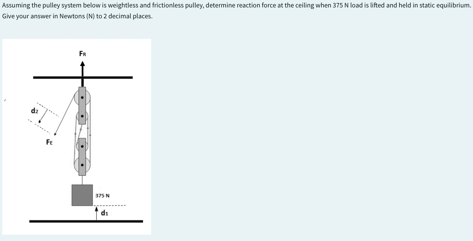 Solved Assuming the pulley system below is weightless and | Chegg.com